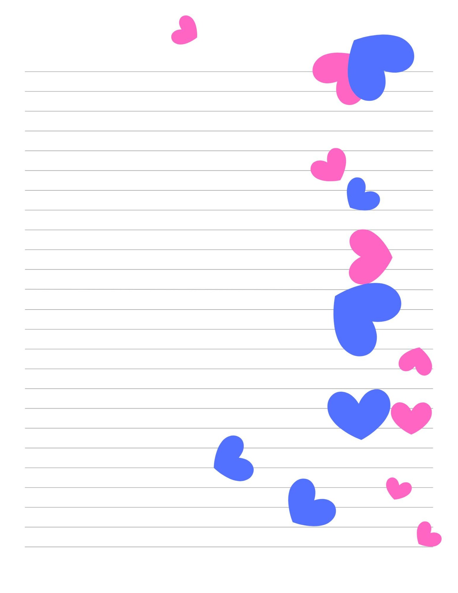 Printable Writing Paper, 10 Designs, Lined and Unlined, US Letter Size ...