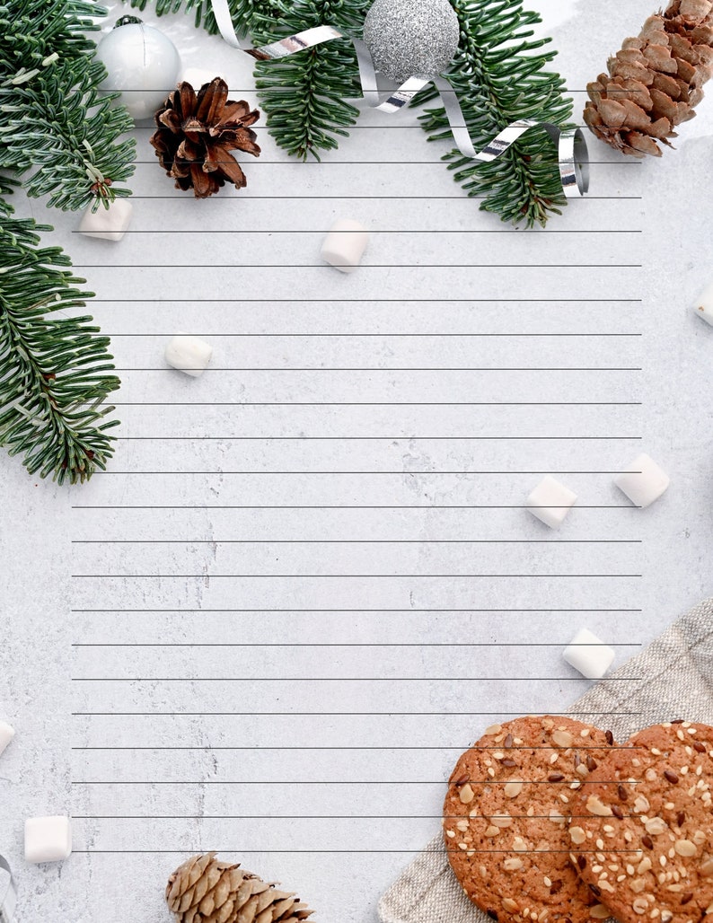 Christmas Writing Paper, Printable, 20 Designs, Lined, US Letter Size ...