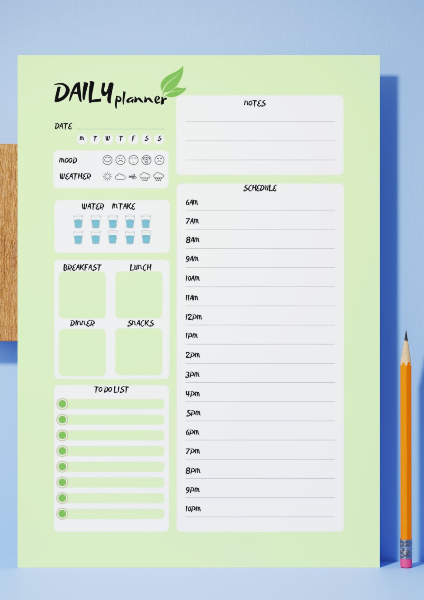 Printable Daily Planners Three Different Designs Four Sizes - Etsy