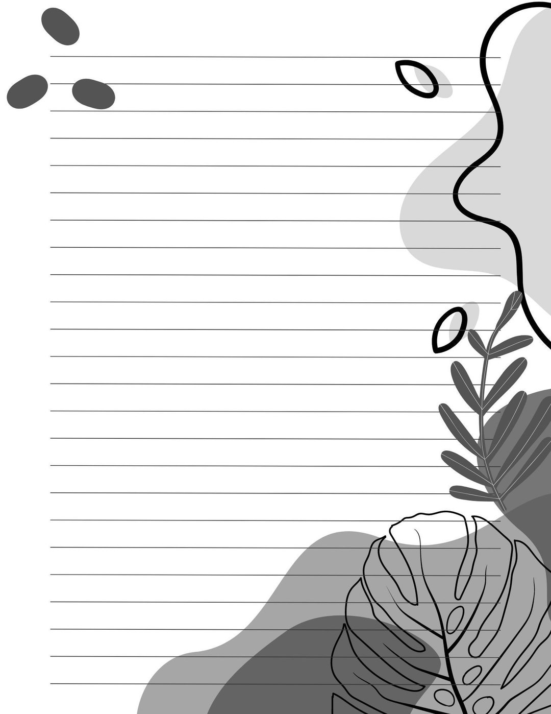 Abstract Printable Writing Paper, 15 Different Designs, Lined and ...