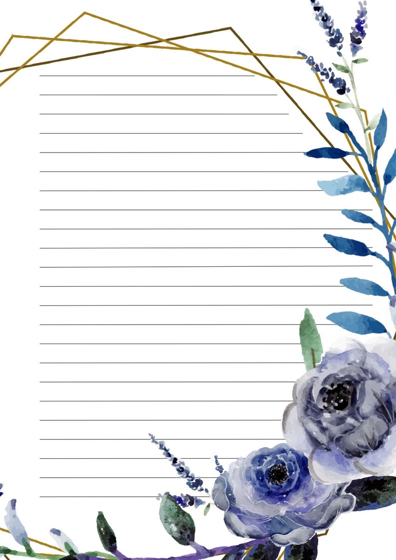 Printable Writing Paper, You Get 8 Different Designs, Lined and Unlined ...