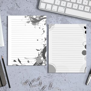 Abstract Printable Writing Paper, 15 Different Designs, Lined and ...