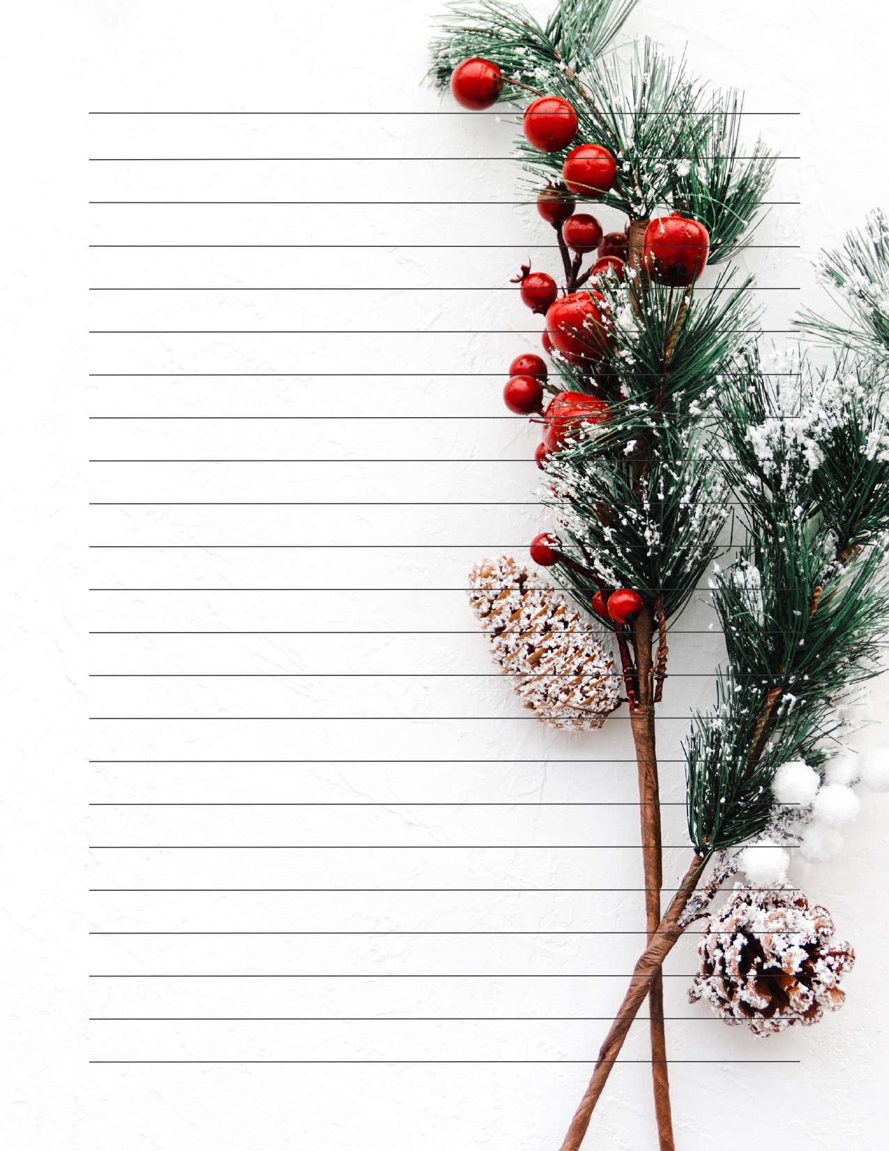 Christmas Writing Paper, Printable, 20 Designs, Lined, US Letter Size ...