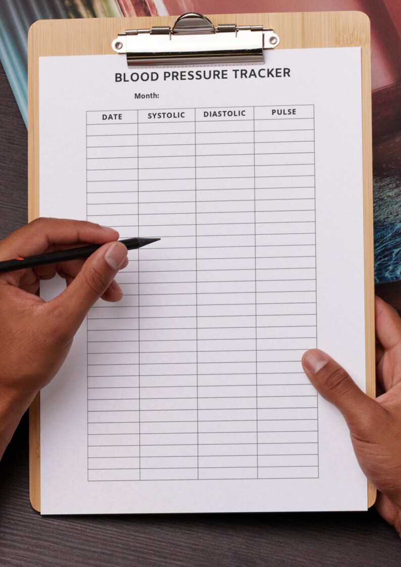 Blood Pressure Tracker Printable, Three Different Designs, Four Sizes ...