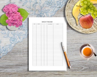 Printable Weight Loss Tracker: Daily Weight Log (US Letter, A4, A5) - Etsy