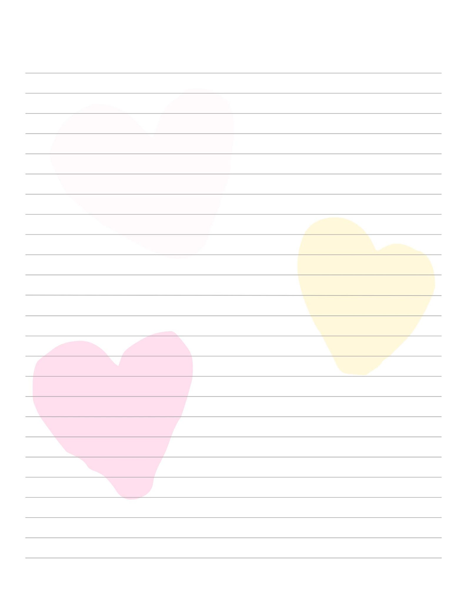 Printable Writing Paper, Hearts - Etsy