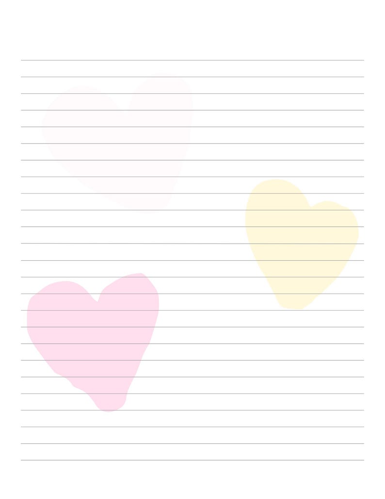 Printable Writing Paper, Hearts - Etsy