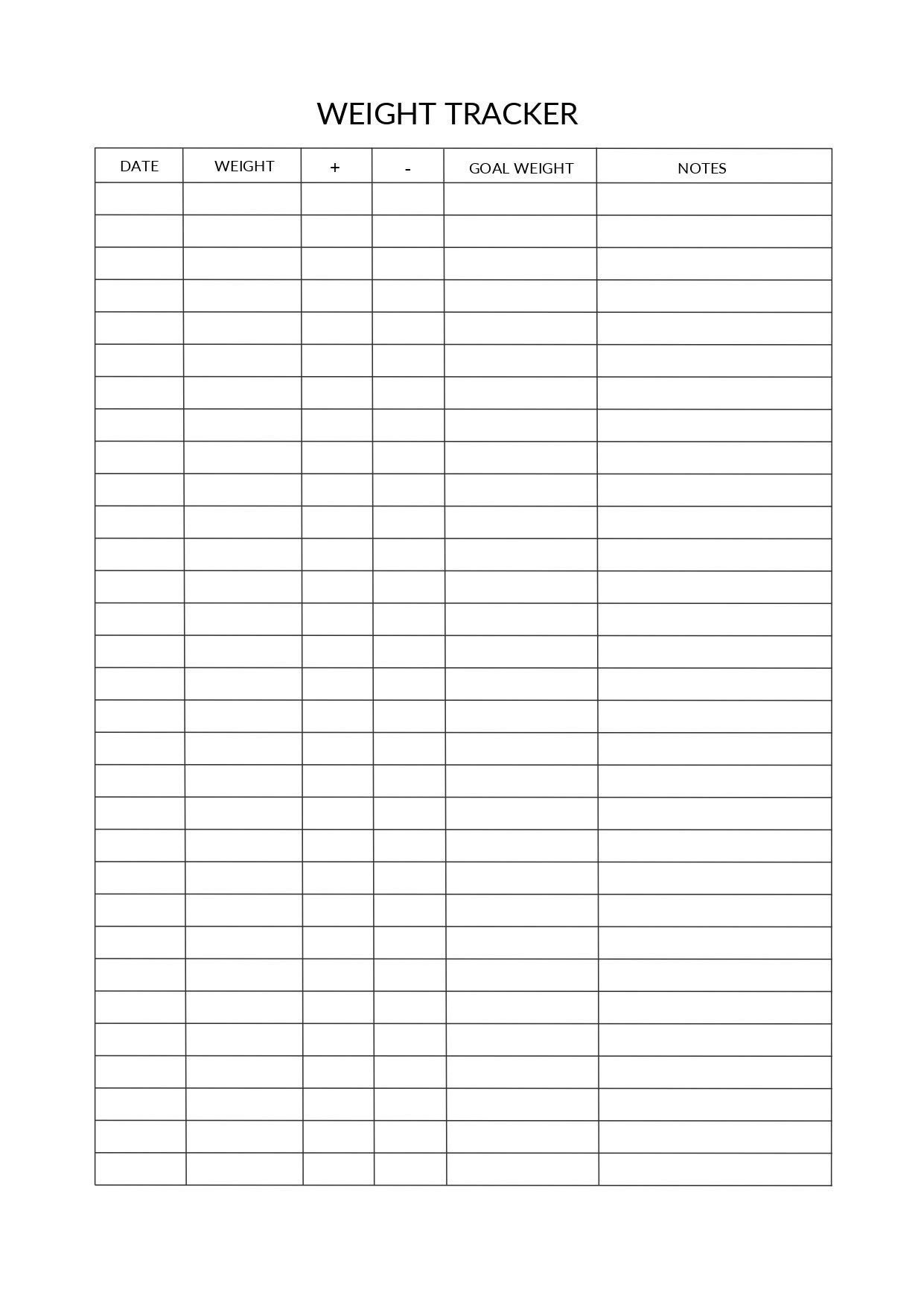 Weight Tracker,weight Loss Tracker,weight Loss Planner,daily Weight Log ...