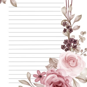 Printable Writing Paper, You Get 8 Different Designs, Lined and Unlined ...