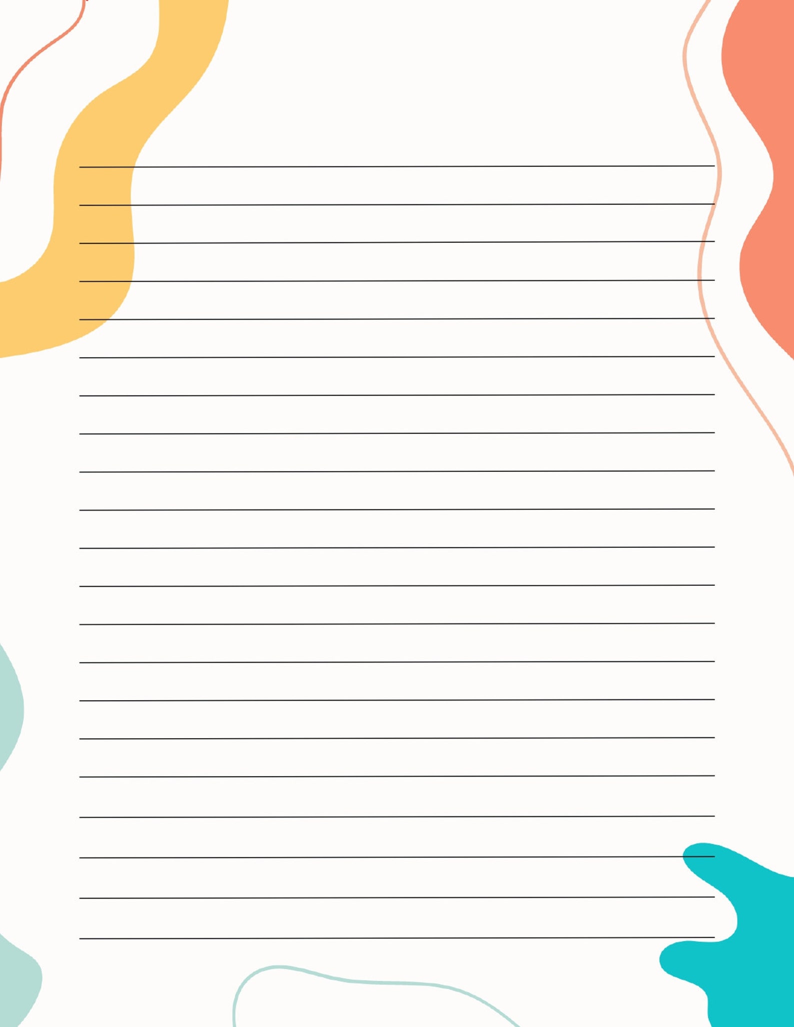 Abstract Lined Writing Paper: US Letter & A4 (digital Download) - Etsy