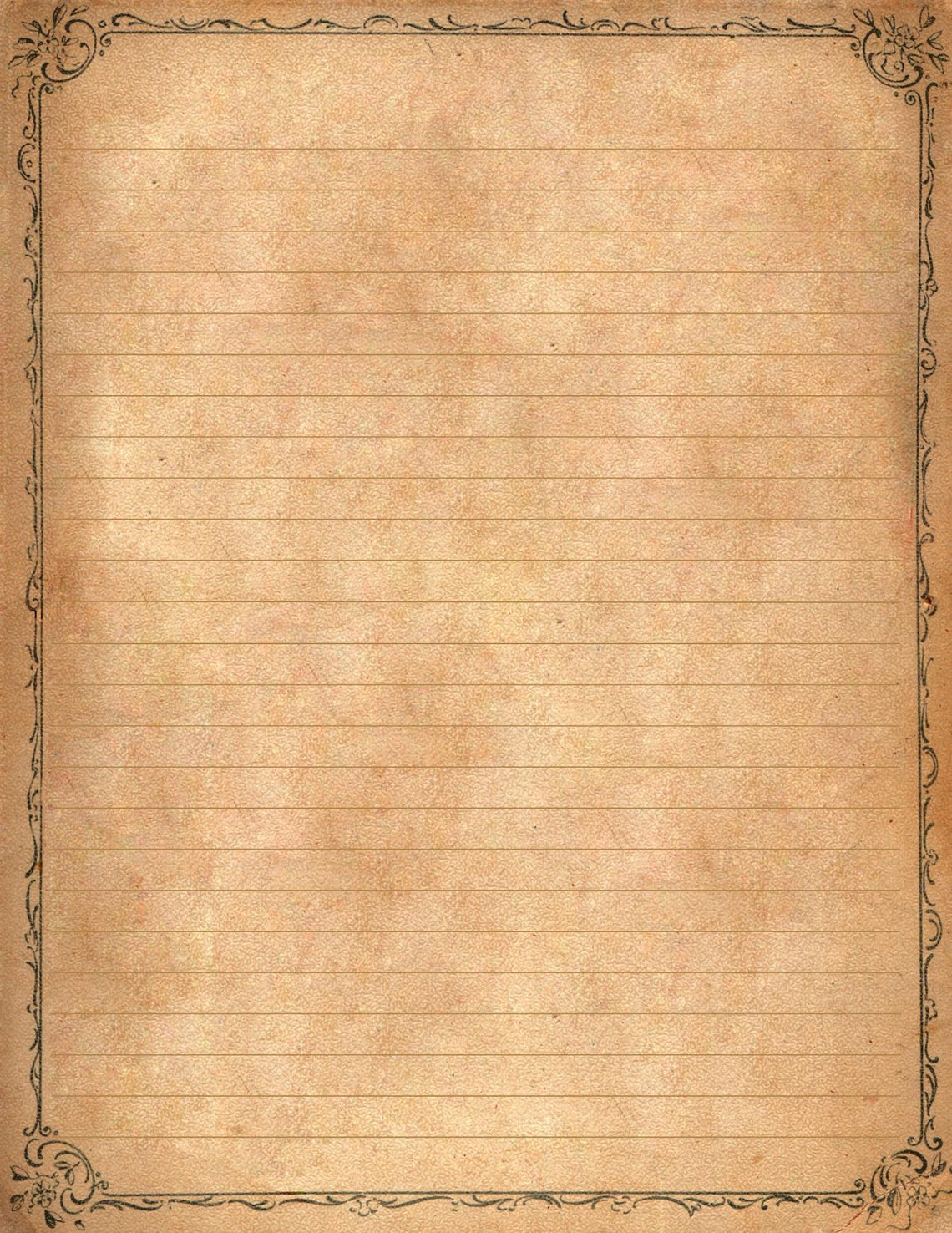 Printable Writing Paper, Vintage Lined Paper, 10 Different Designs - Etsy