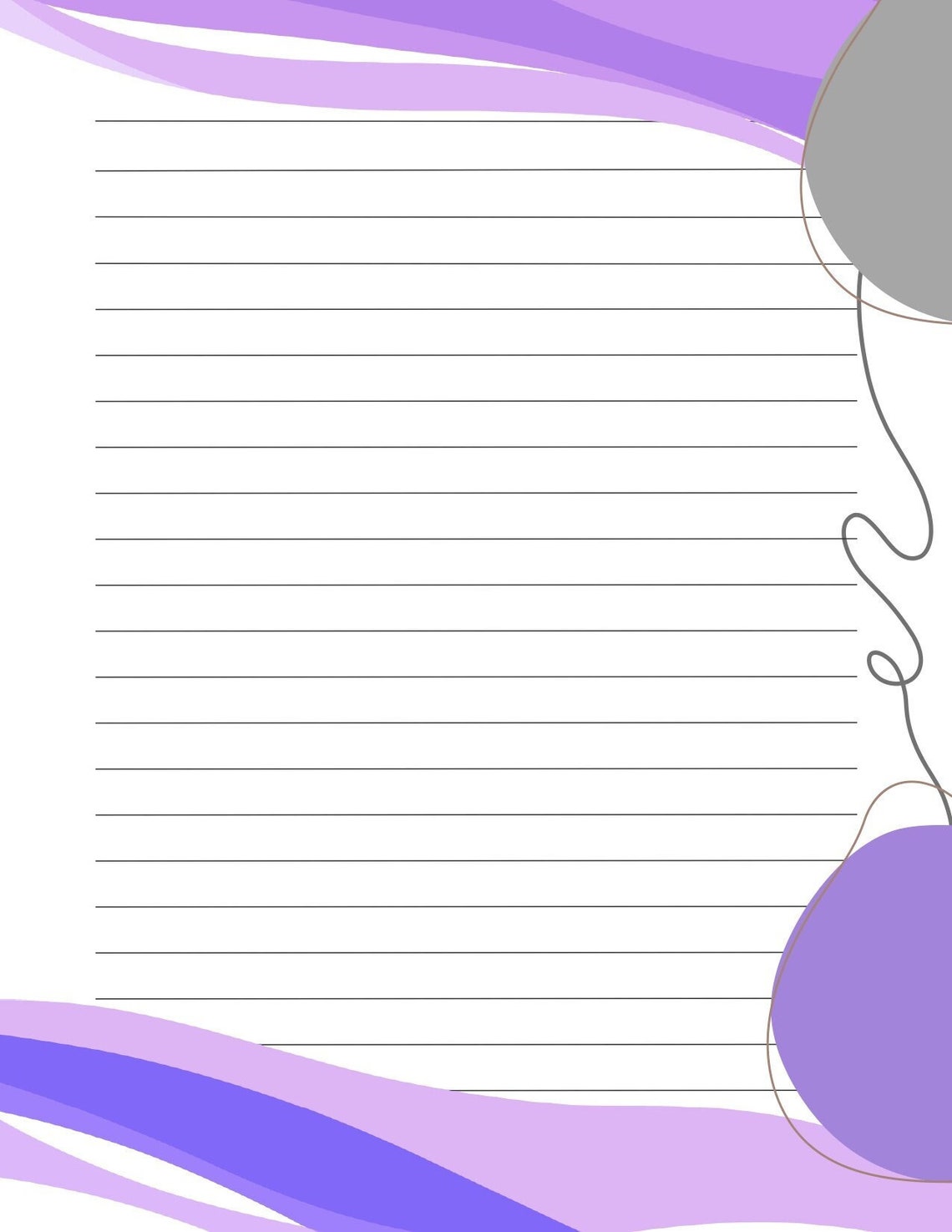 Printable Writing Paper,printable Stationery Paper,abstract Writing ...