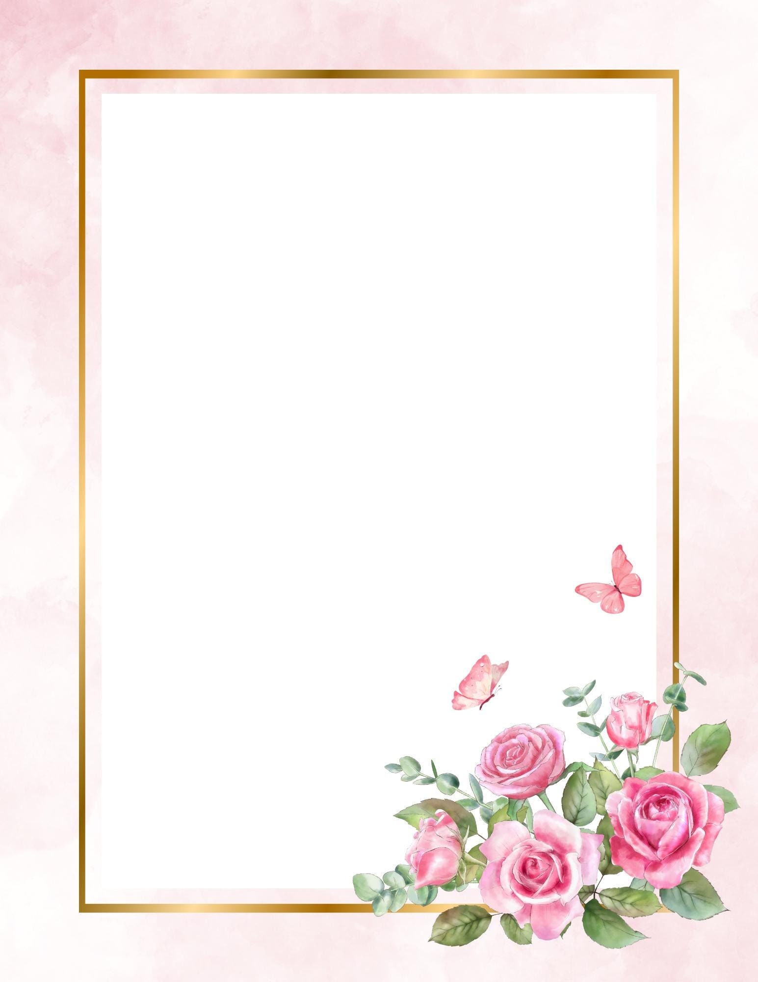 Printable Writing Paper, Floral Design - Etsy