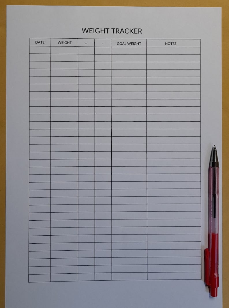 Weight Tracker,weight Loss Tracker,weight Loss Planner,daily Weight Log ...