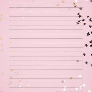 Printable Writing Paper- Stars. Lined and Unlined. Us Letter Size. - Etsy