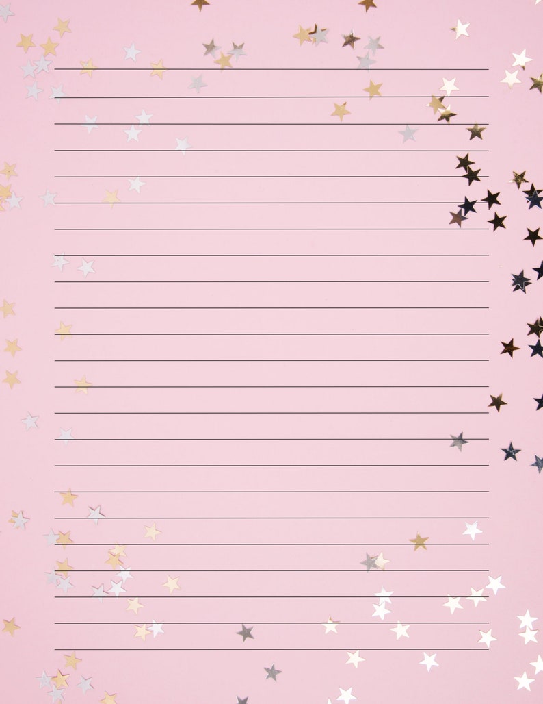 Printable Writing Paper- Stars. Lined and Unlined. Us Letter Size. - Etsy