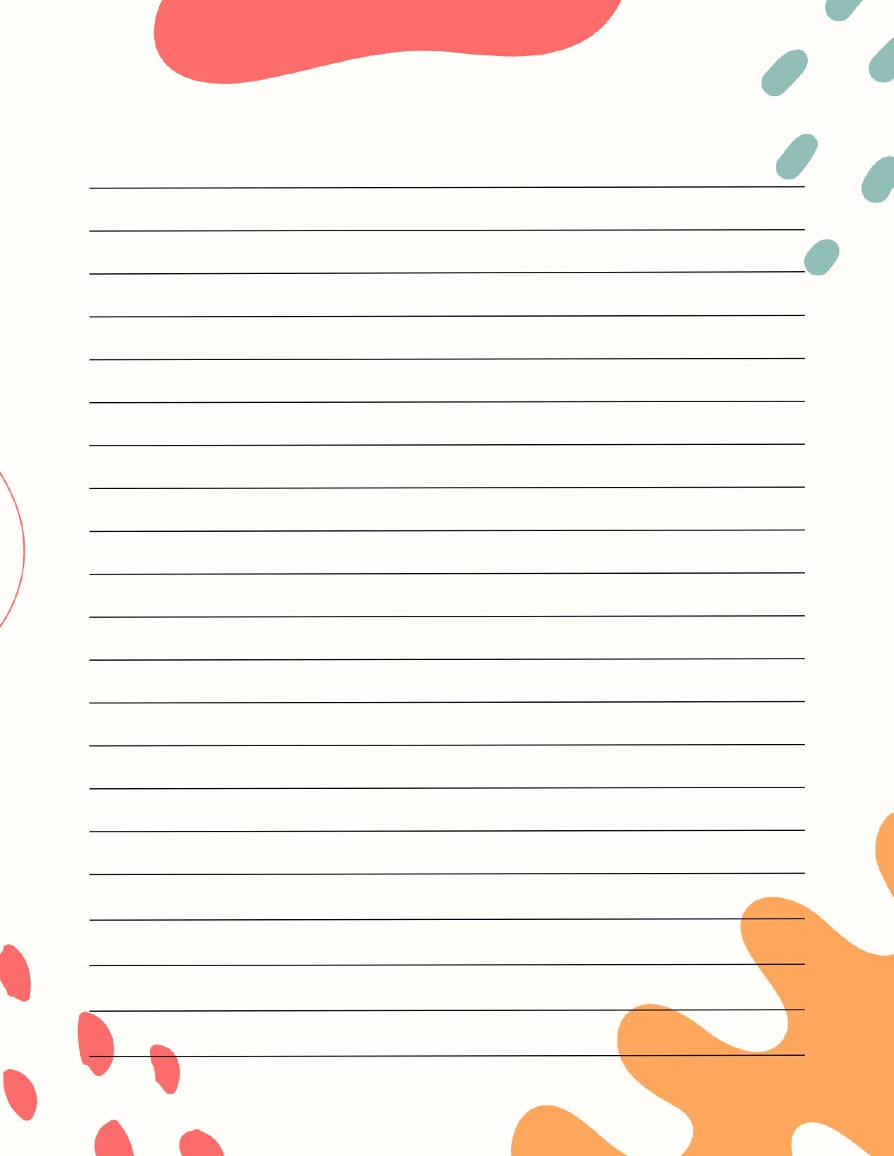Abstract Lined Writing Paper: US Letter & A4 (digital Download) - Etsy