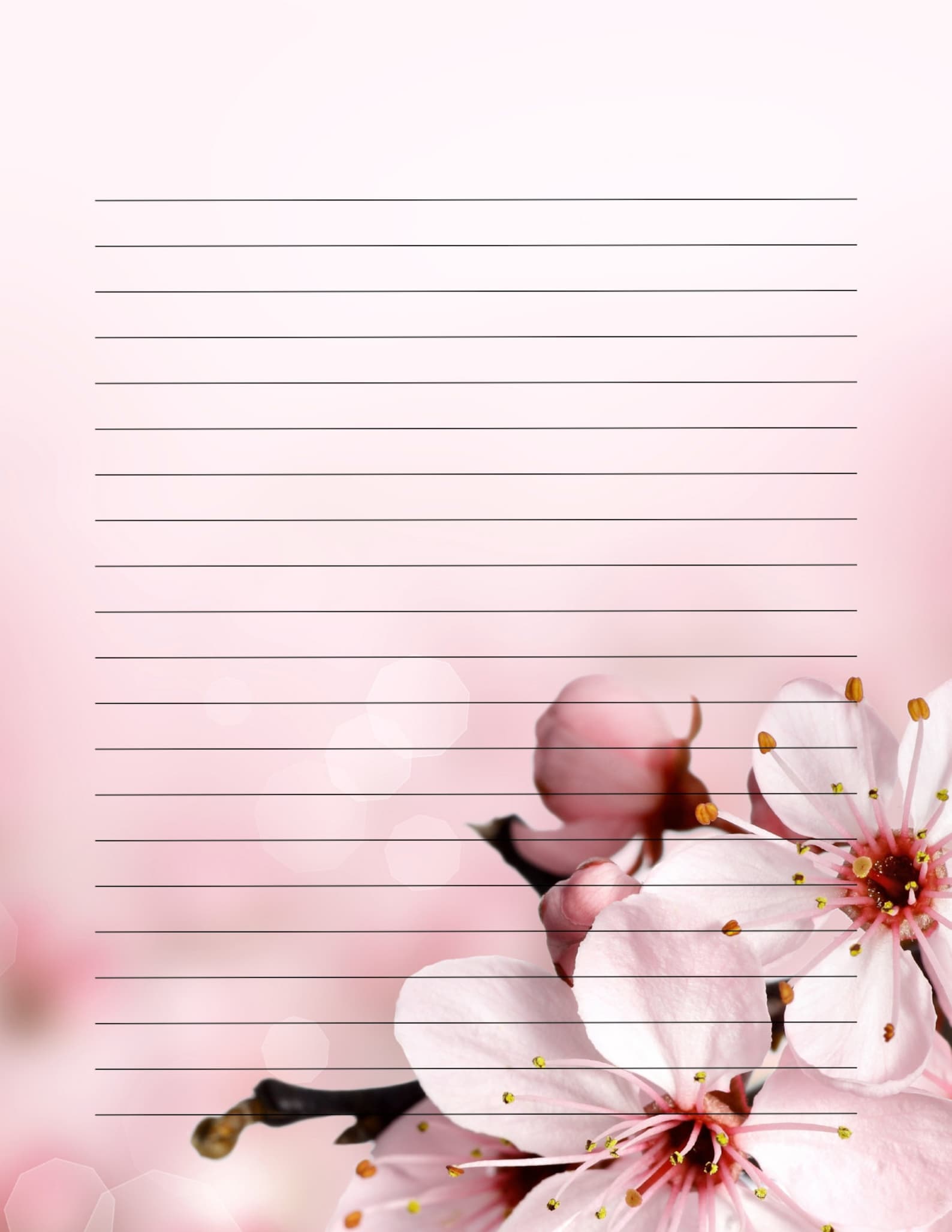 Printable Writing Paper,printable Stationery,floral Letter Writing ...