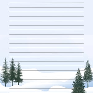 Printable Writing Paper-winter, 12 Diferent Designs, US Letter Size - Etsy