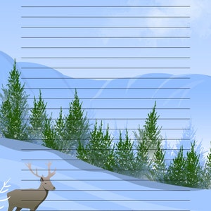 Printable Writing Paper-winter, 12 Diferent Designs, US Letter Size - Etsy