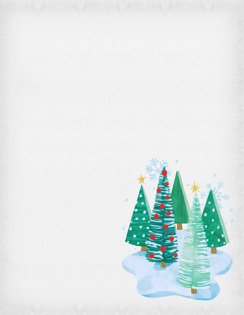 Christmas Writing Paper, Printable, 8 Designs, US Letter Size - Etsy