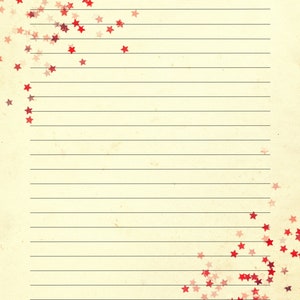 Printable Writing Paper- Stars. Lined and Unlined. Us Letter Size. - Etsy