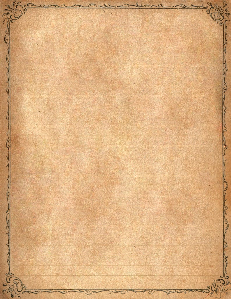 Printable Writing Paper, Vintage Lined Paper, 10 Different Designs - Etsy