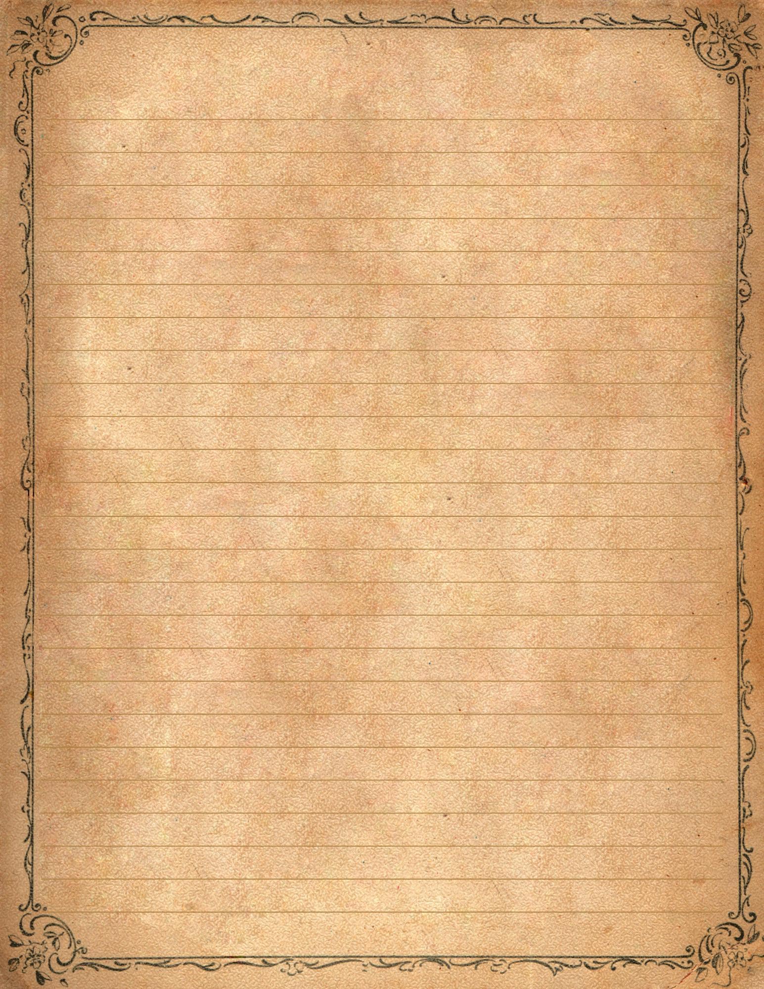 Printable Writing Paper, Vintage Lined Paper, 10 Different Designs - Etsy