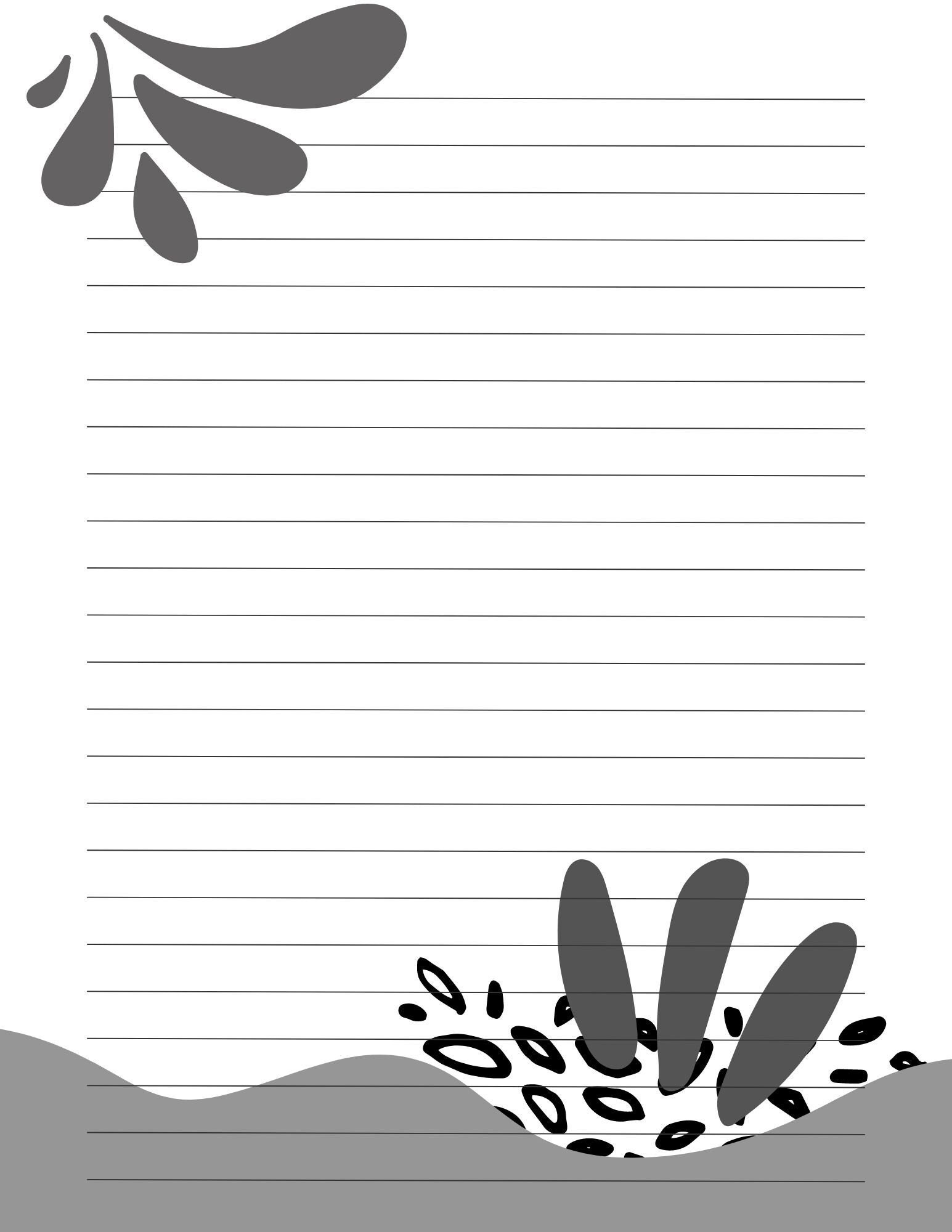 Printable Writing Paper, Abstract, 15 Different Designs, Lined and ...
