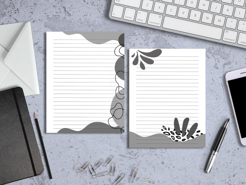 Abstract Printable Writing Paper, 15 Different Designs, Lined and ...