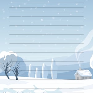 Printable Writing Paper-winter, 12 Diferent Designs, US Letter Size - Etsy