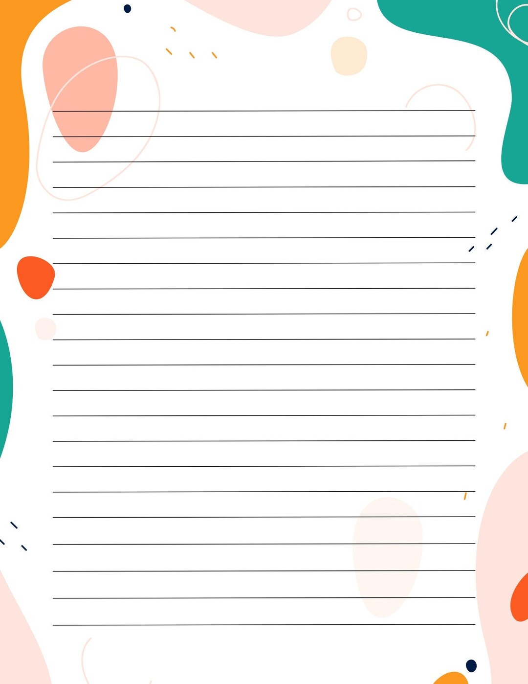Abstract Lined Writing Paper: US Letter & A4 (digital Download) - Etsy