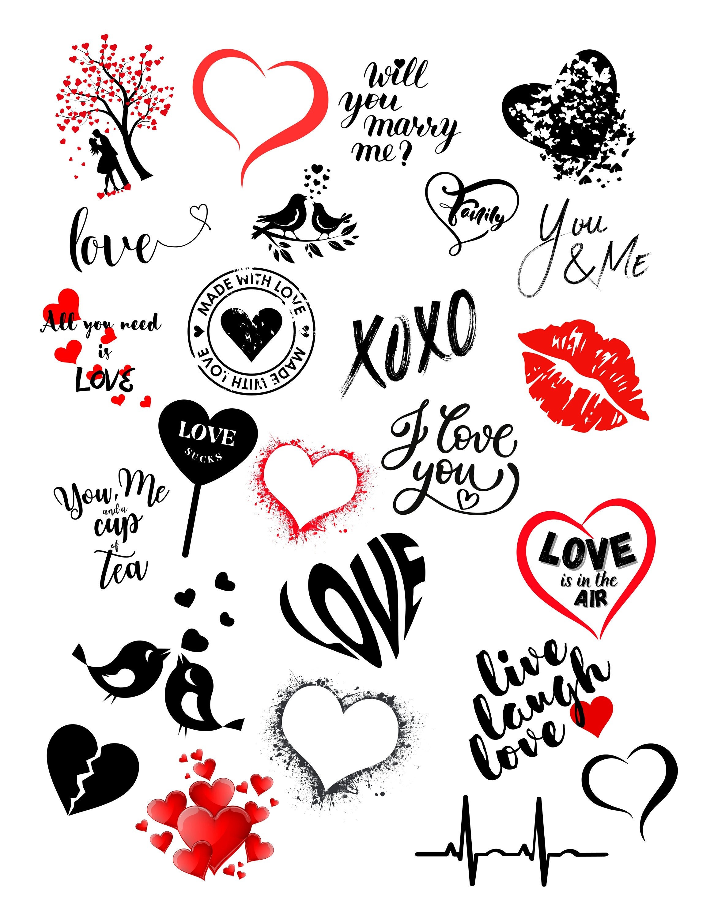 Heart, 25 Different Designs, Svg, Jpg, Png, Pdf - Etsy