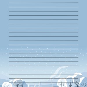 Printable Writing Paper-winter, 12 Diferent Designs, US Letter Size - Etsy
