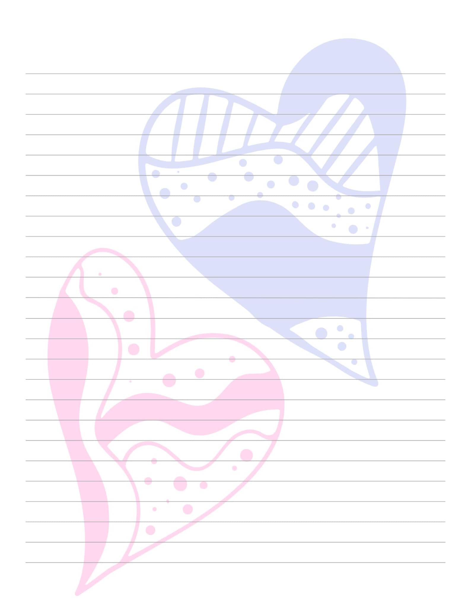 Printable Writing Paper, Hearts - Etsy