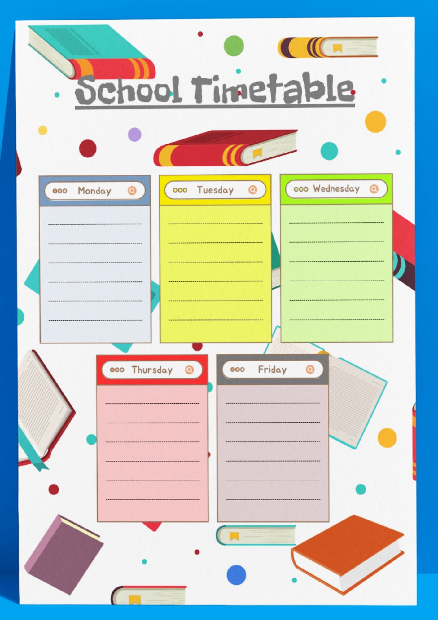 Printable School Timetable,school Schedule,school Planner,kids School ...