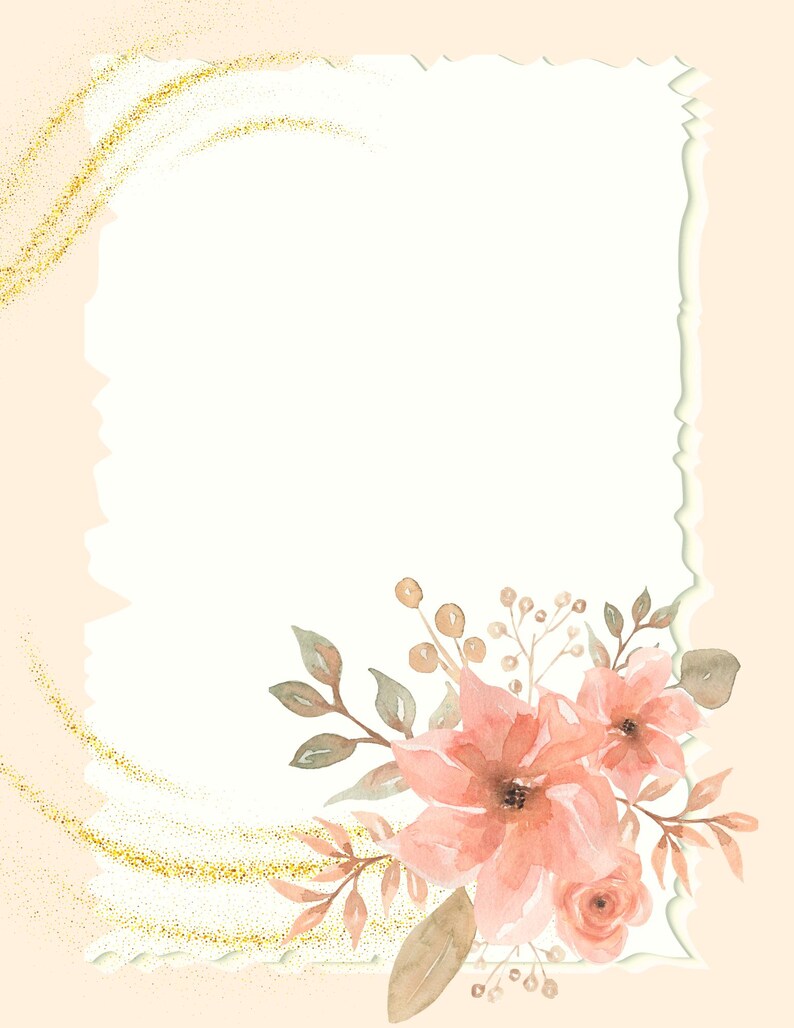 Printable Writing Paper, Floral Design - Etsy