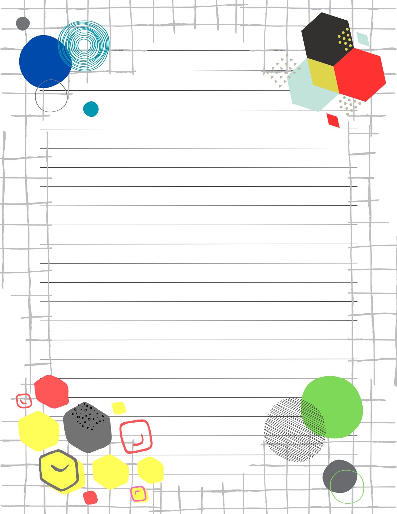 Printable Writing Paper,printable Stationery Paper,abstract Writing ...