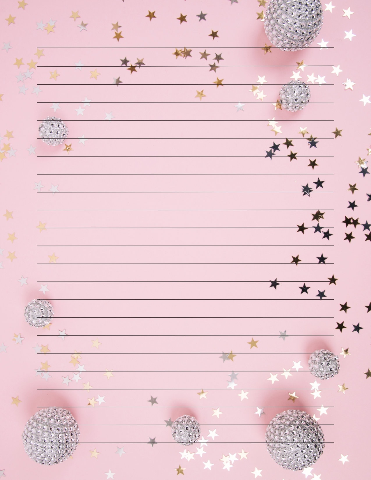 Printable Writing Paper Stars. Lined and Unlined. Us Letter - Etsy