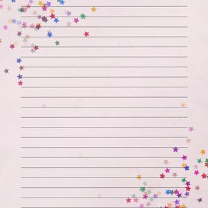 Printable Writing Paper- Stars. Lined and Unlined. Us Letter Size. - Etsy