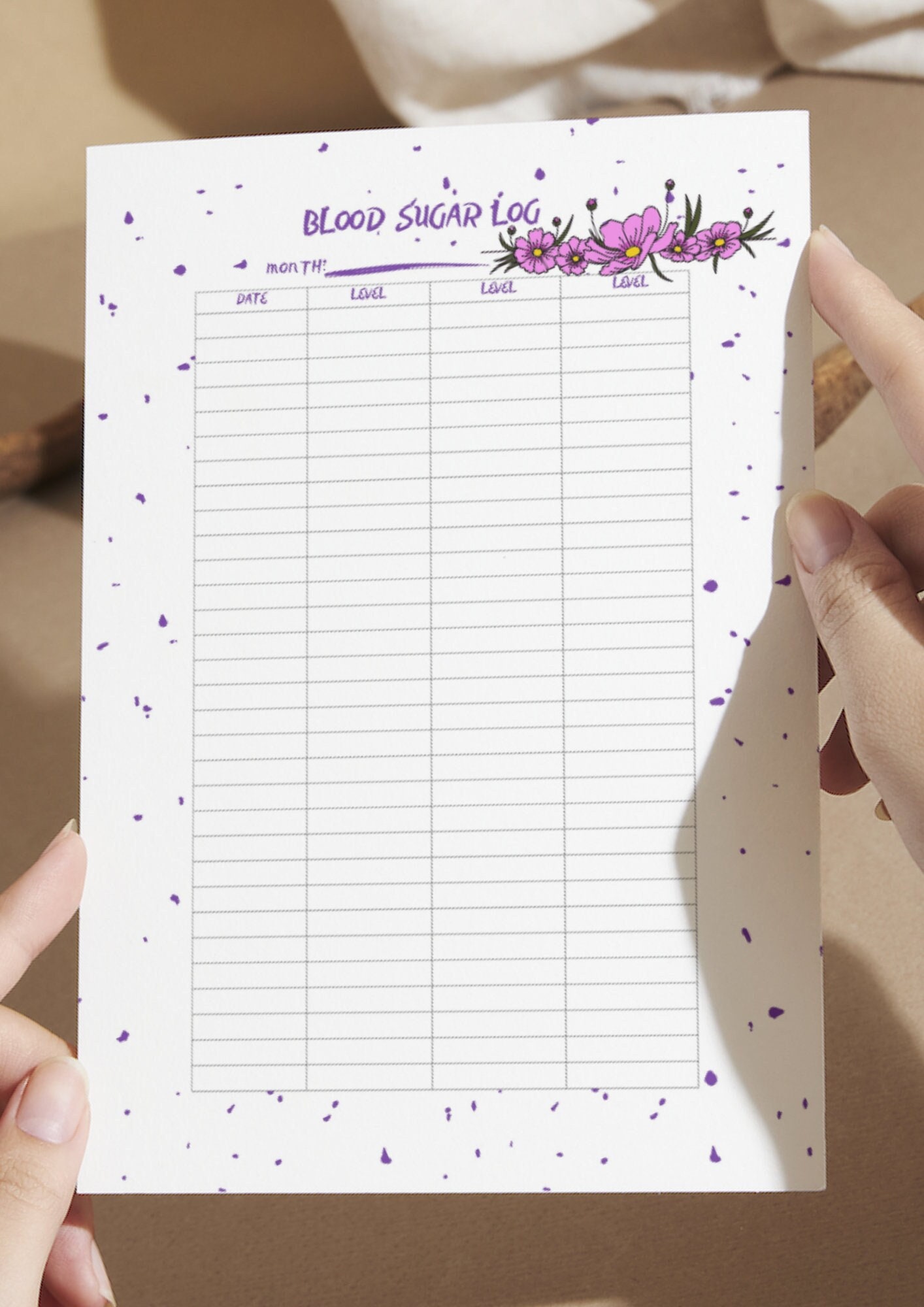 Blood Sugar Log Printable, Three Different Designs, Four Sizes, US ...