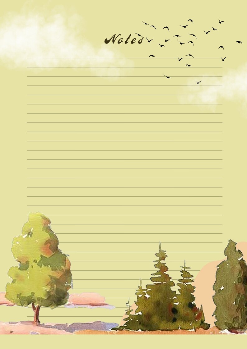 Printable Notepaper, You Get 10 Different Designs for Writing Notes, US ...