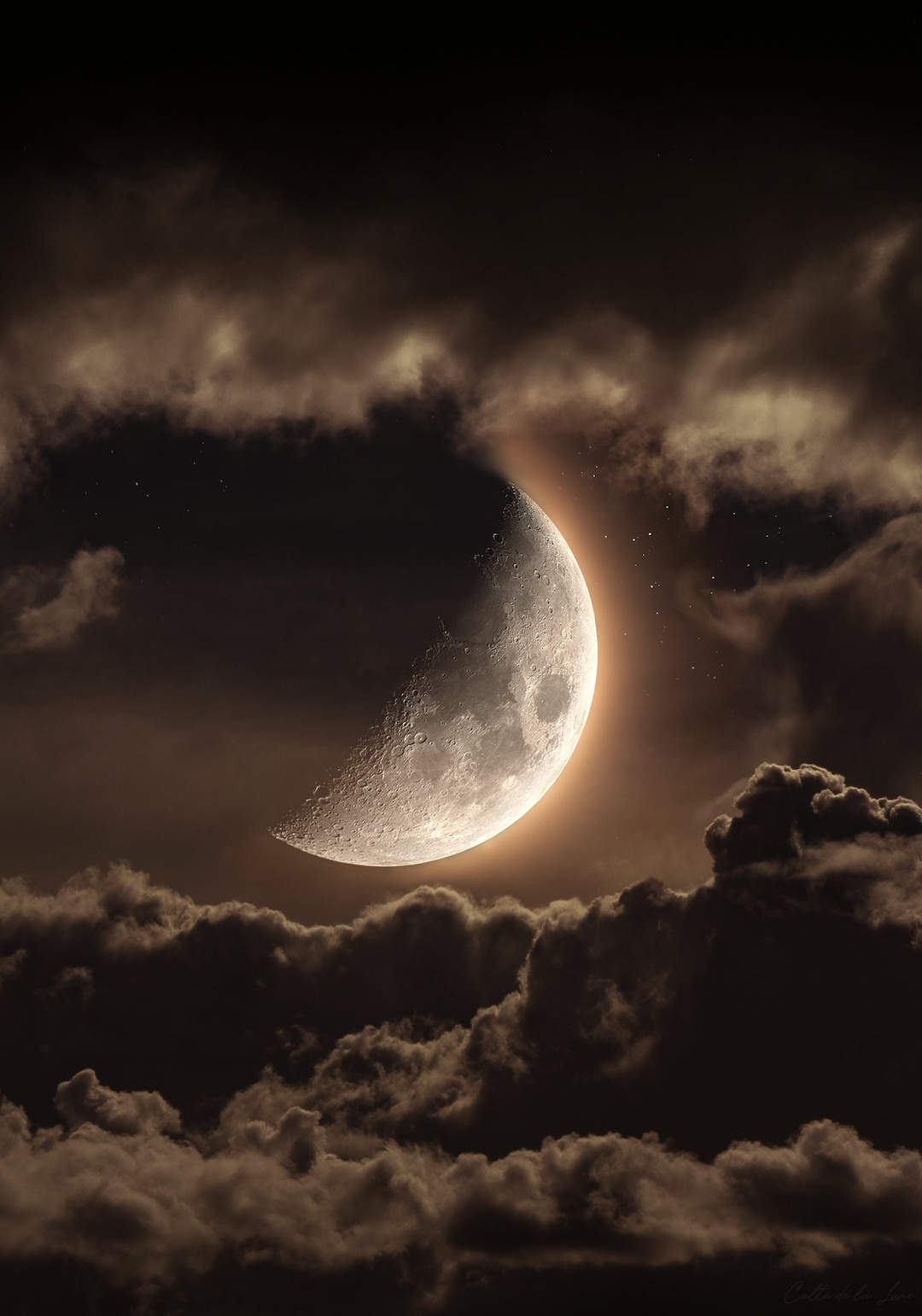 PRINT Heavenly Glow: Crescent Moon Above the Clouds - Etsy UK