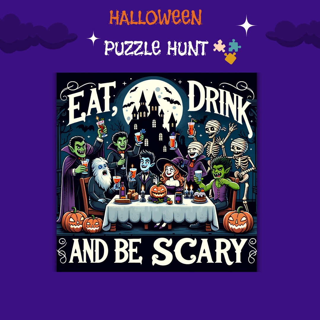 Halloween Puzzle Game : Play as Scavenger Hunt - Etsy