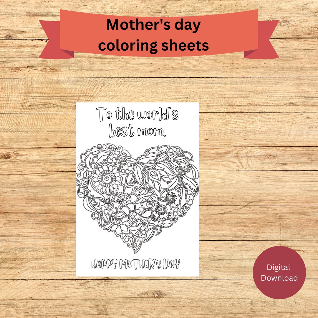 Mother's Day Coloring Pages, 10 Pages - Etsy