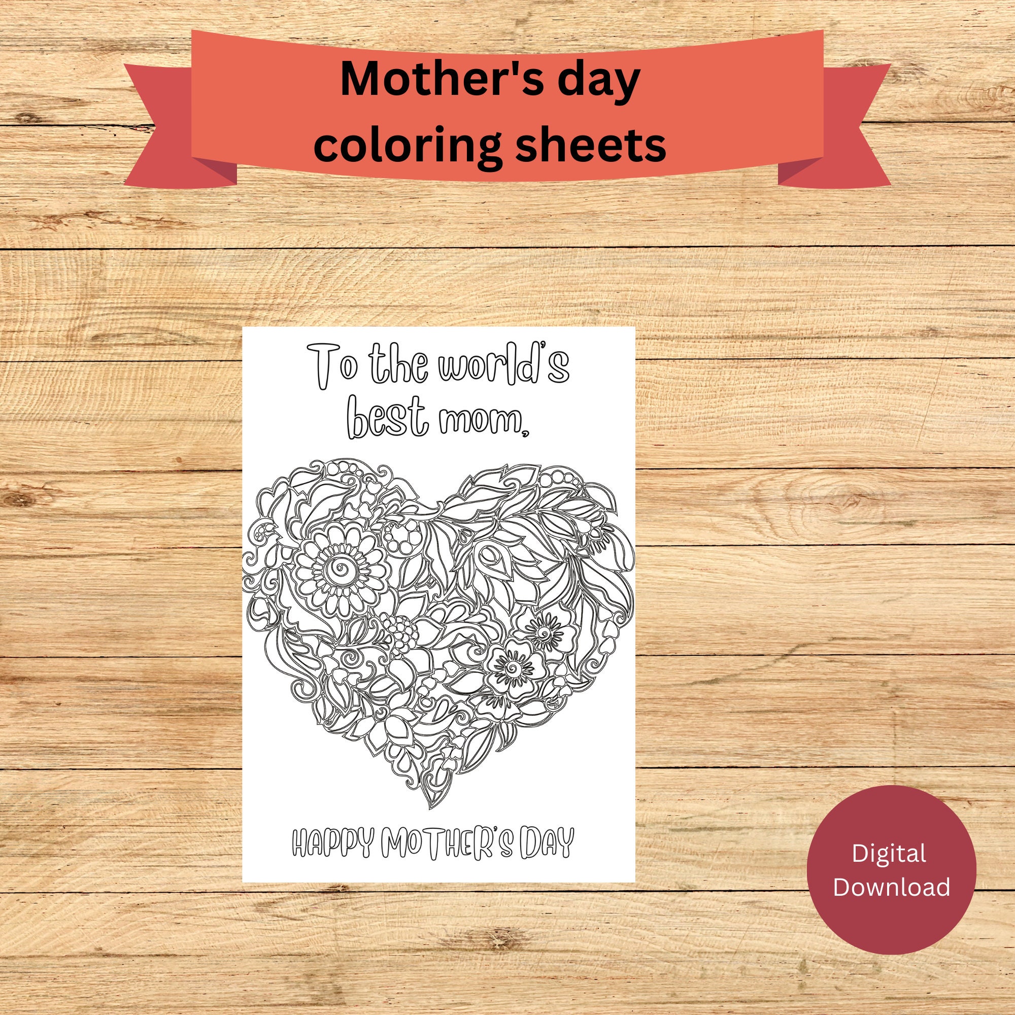 Mother's Day Coloring Pages, 10 Pages - Etsy
