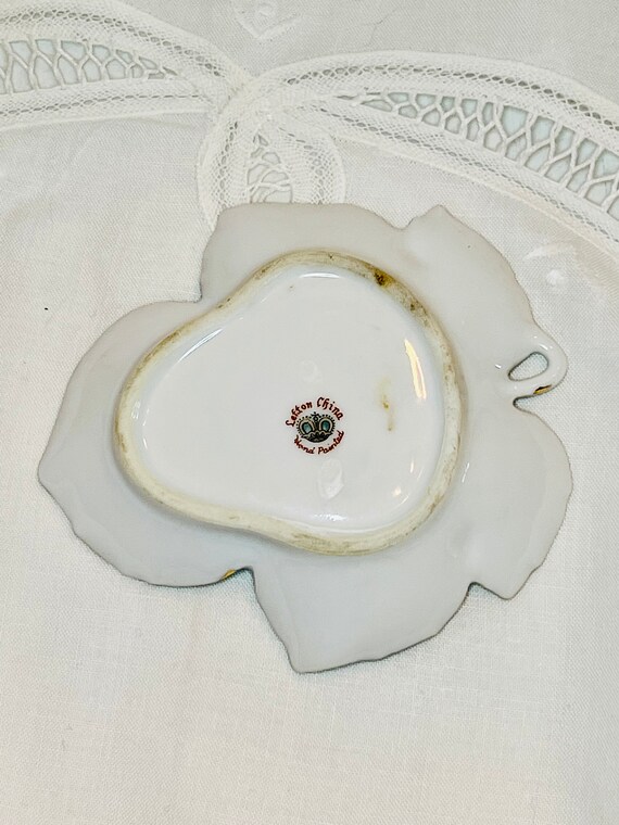 Vintage Lefton Roses Leaf Trinket Plate Hand-painted … - Gem