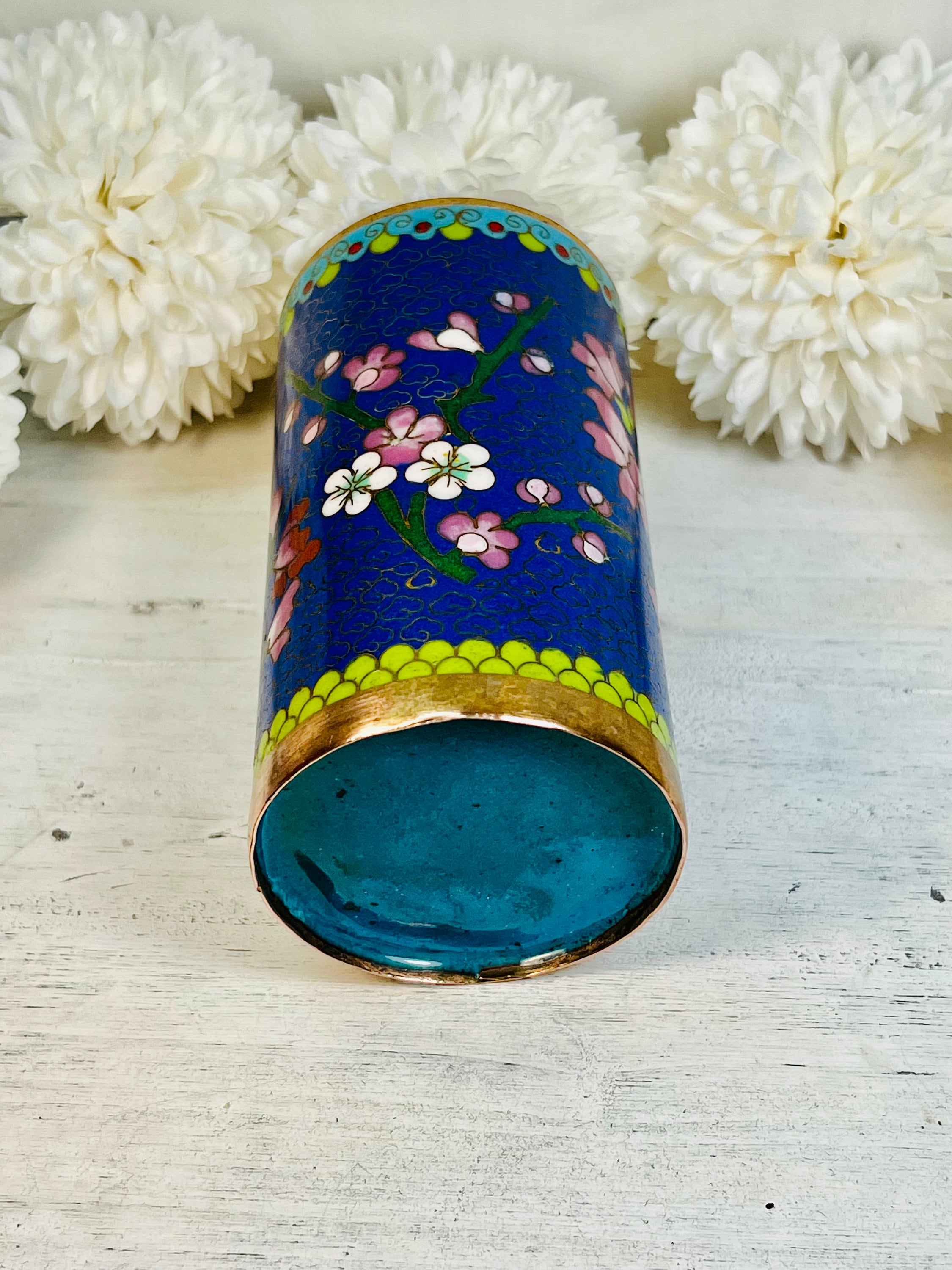 Antique Vintage Blue Cloisonne Brush Pen Pot Asian - Etsy