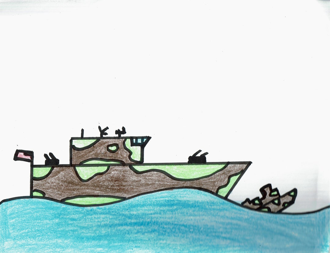Army Ship Drawing - Etsy