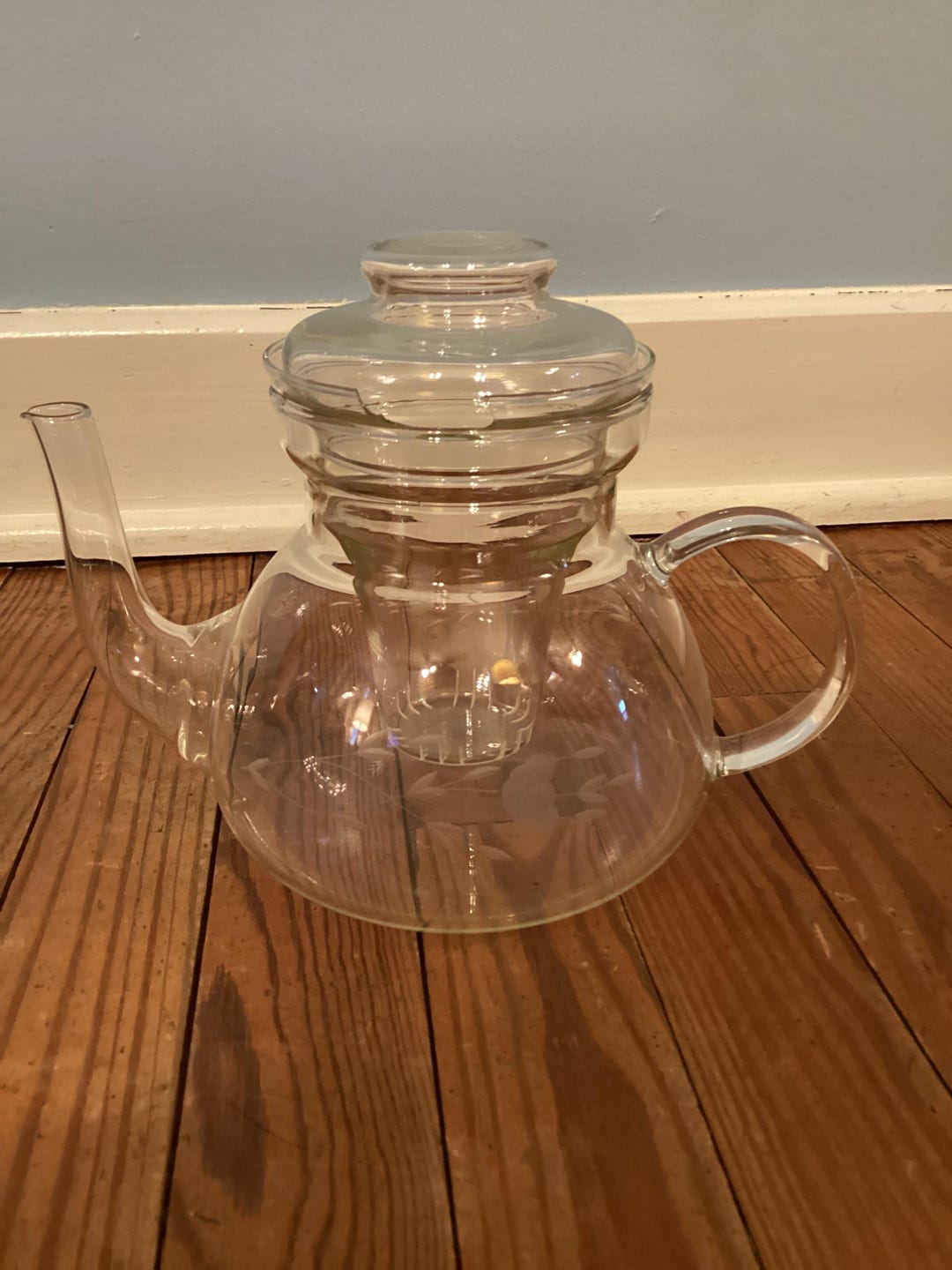 Princess House Heritage Crystal Glass Tea Pot, Infuser, and Lid - Etsy